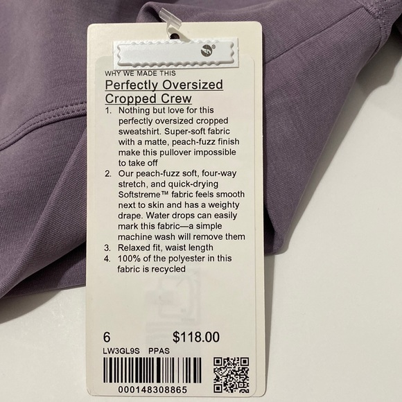 lululemon athletica | Tops | Lululemon Perfectly Oversized Cropped Crew ...